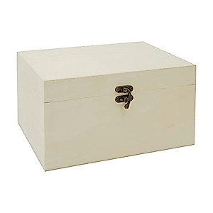 Juvale 5 Pack Unfinished Wooden Boxes with Hinged Lids Arts and Crafts, Wood Storage Boxes to Paint (Natural, 5 Assorted Sizes)