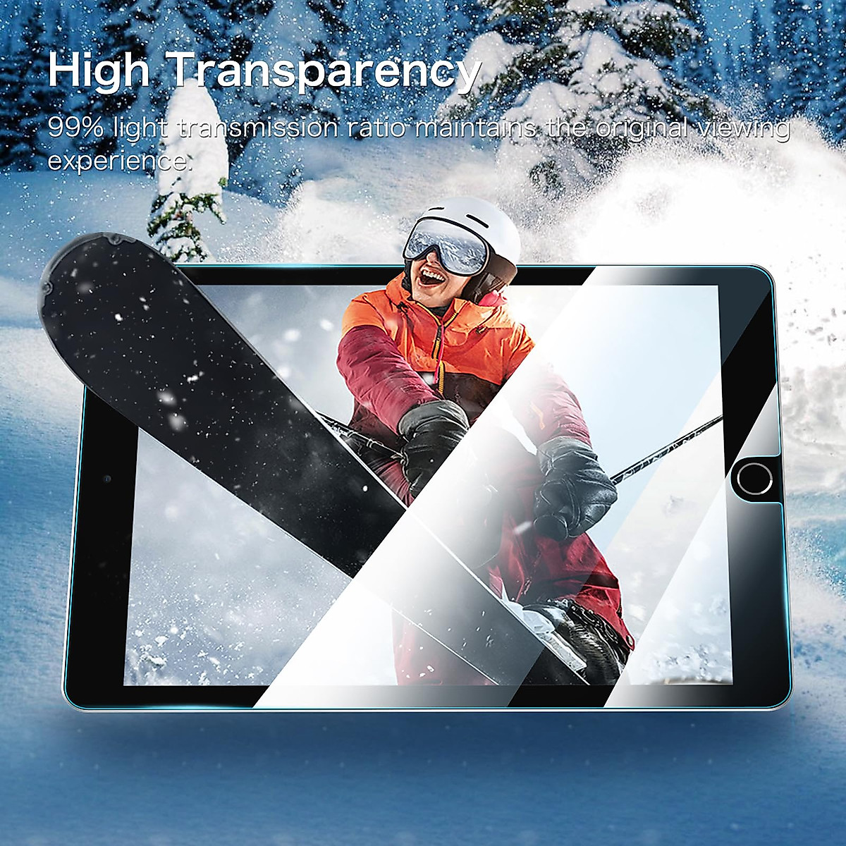 FINTIE Tempered Glass Screen Protector for iPad 9th / 8th / 7th Generation (2021/2020 / 2019) 10.2 Inch & iPad Air 3 10.5" (2019) / Pro 10.5" (2017) - Anti Scratch Premium HD Clear 9H Hardness