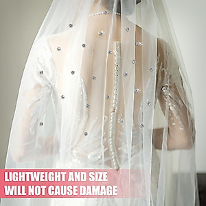 24pcs Veil Weights Wedding Magnetic Diamonds, Elegant Shiny Rhinestones Crystals Hijab Magnets for Clothes Scarves Women Girls Bridal Cathedral Wedding Dress Veil Accessories