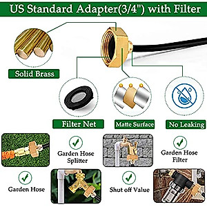 G GOYEA TACTICAL Mister System for Outside Patio,DIY Outdoor Misting Cooling System with 32.8FT(10M) Misting Line,11 Brass Mist Nozzle and 3/4" Faucet Adapter,Fit for Greenhouse Garden Backyard