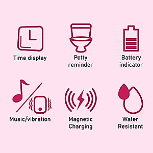 ABC123 Potty Training Watch 3 (2023 Edition) - Baby Reminder Water Resistant Timer for Toilet Training Kids & Toddler with Wireless Charging (Pink)