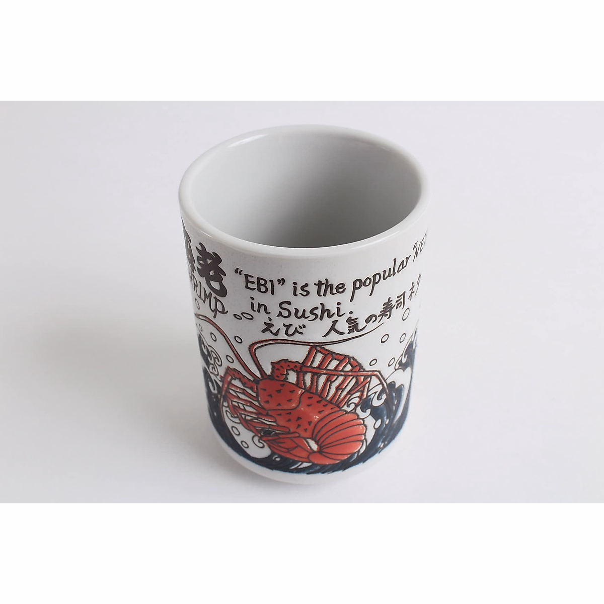 Mino ware Japanese Ceramics Sushi Yunomi Chawan Tea Cup Shrimp & Various Sushi Neta made in Japan (Japan Import) YAY060