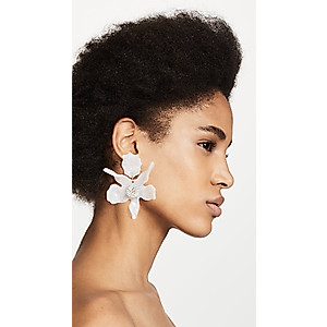 Lele Sadoughi Women's Crystal Lily Earrings, Mother of Pearl, Off White, White, One Size