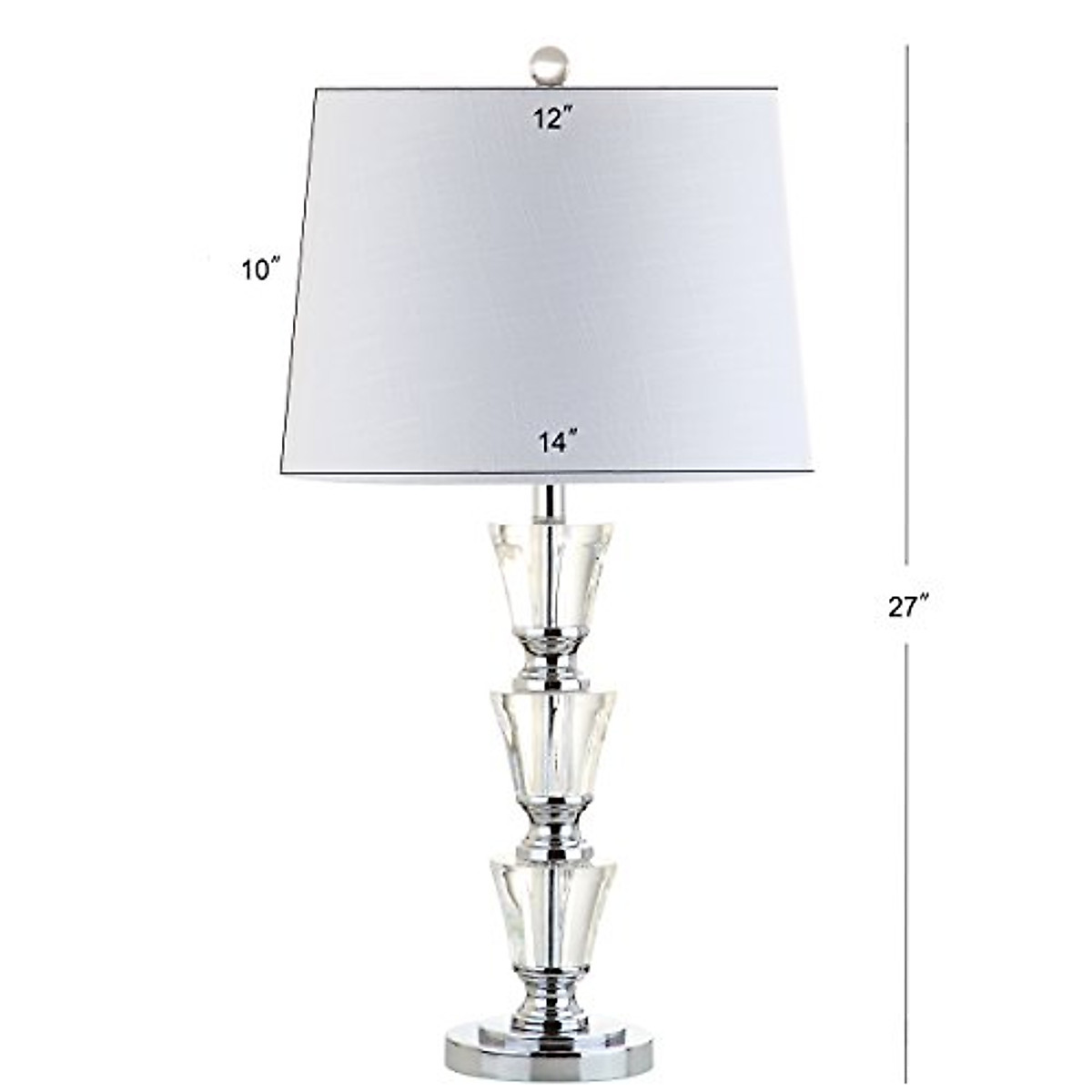 JONATHAN Y JYL2044A-SET2 Set of 2 Table Lamps Layla 27" Crystal LED Table Lamp Glam Contemporary Bedside Desk Nightstand Lamp for Bedroom Living Room Office College Bookcase, Clear