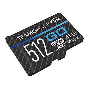TEAMGROUP GO Card 512GB 2 Pack Micro SDXC UHS-I U3 V30 4K, R/W up to 100/90 MB/s for GoPro & Drone & Action Cameras High Speed Flash Memory Card with Adapter for 4K Shooting TGUSDX512GU364