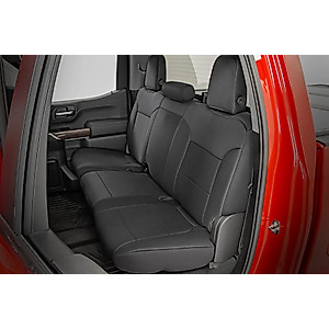 Rough Country Neoprene Seat Covers for Chevy/GMC 1500 (2019-2024) - UV & Water Resistant Silverado Seat Covers, Foam Padded Seat Covers for Trucks Full Set - Front & Rear Seat Covers