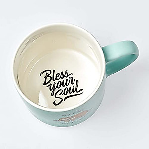 Bless Your Soul XL Blue Coffee Mug I Peopled Yesterday, Funny Birthday Gifts for Women/Men, Mom, Dad Co-worker, Retro-Inspired Designs - 15oz Cup
