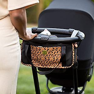 Petunia Pickle Bottom Wander Stroller Caddy | Perfect Baby Caddy to Keep Everything Organized | Multiple Carry Positions | Fits Most Strollers - Leopard Leatherette