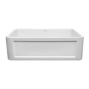 Whitehaus Collection WHPLCON3319-WHITE Reversible Series Kitchen Sink, 33 inch, White