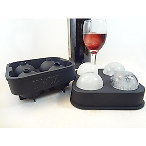 Housewares Solutions Froz Ice Ball Maker – Novelty Food-Grade Silicone Ice Mold Tray With 4 X 4.5cm Ball Capacity