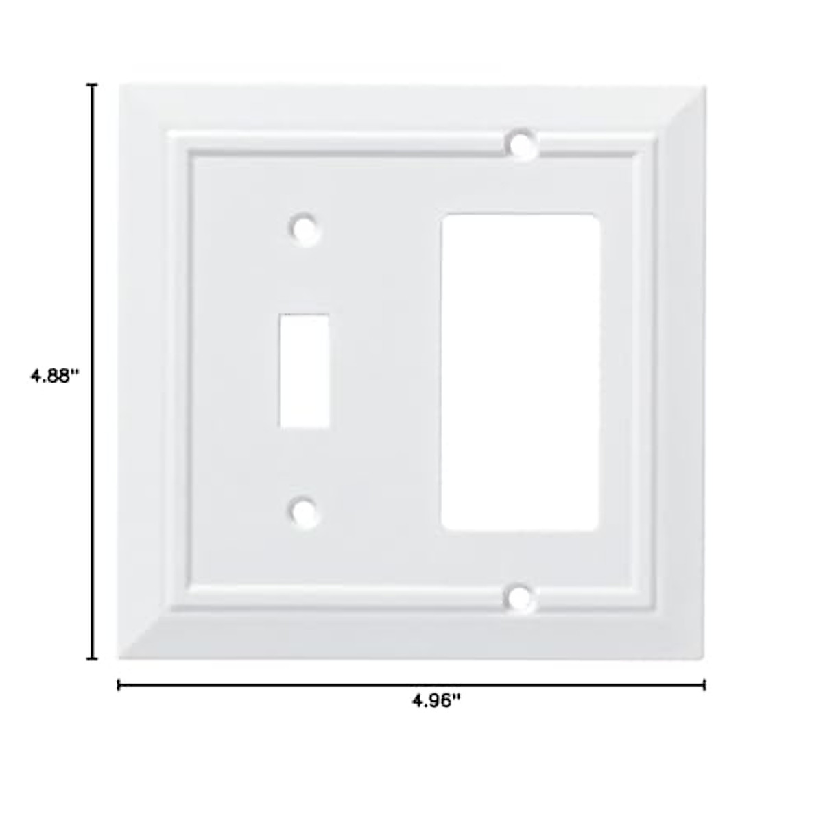 Franklin Brass Classic Architecture (1-Pack) Decorative Light Switch Covers Combination Pure White Switch/Toggle, Decorator/Rocker Cover Plate Combo | Wall Plate Outlet Cover Switch Plates W35246-PW-C