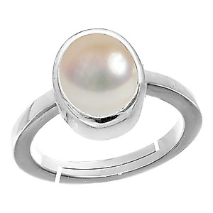LMDPRAJAPATIS 5.56 Carat Natural Pearl Moti 925 Sterling Silver Fine Jewelry Ring with Stemp For Women Gifts For Her