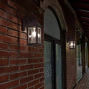 Outdoor Wall Light Dusk to Dawn Sensor Porch Light Exterior Wall Sconce Waterproof Matte Black Wall Lantern Outdoor Light Fixture Wall Mount Outdoor Light for House (Bulb Not Included)