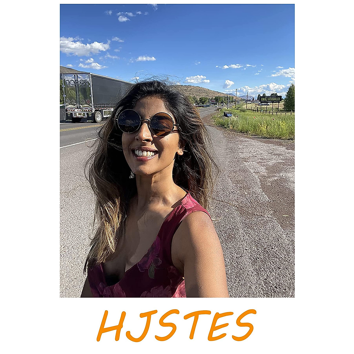 HJSTES Vintage Round Steampunk Sunglasses for Women Men Circle Gothic Glasses Retro Metal Frame(Brown Lens/Bronze Frame)