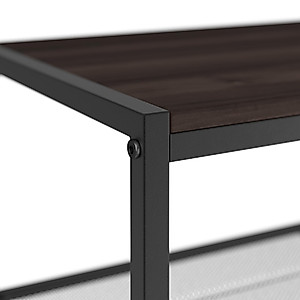 ClosetMaid 5-Tier Shoe Rack, Storage Organizer, with Wood Top Shelf, 4 Metal Mesh Shelves, for 15 Pairs of Shoes, Modern Walnut/Black