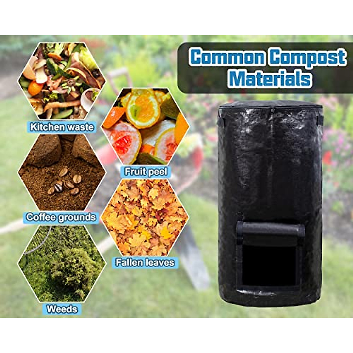MyLifeUNIT Compost Bins Outdoor, Reusable Yard Waste Bags, 34 Gallon (2 Pack)