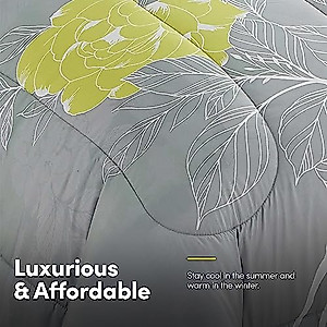 Sweet Home Collection 5 Piece Comforter Set Bag Solid Color All Season Soft Down Alternative Blanket & Luxurious Microfiber Bed Sheets, Florence, Twin