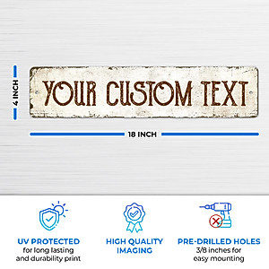 Rustic Custom Sign, Personalized Metal Signs, Cristmas Gift for Him Men Dad, Man Cave, Indoor and Outdoor Use, 4x18 Inches, ACM, Fade Resistant,