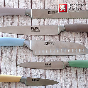 RICHARDSON SHEFFIELD Coast 5 Piece Kitchen Knife Block Set, Multi-Colour, 18 x 10 x 37.6 cm