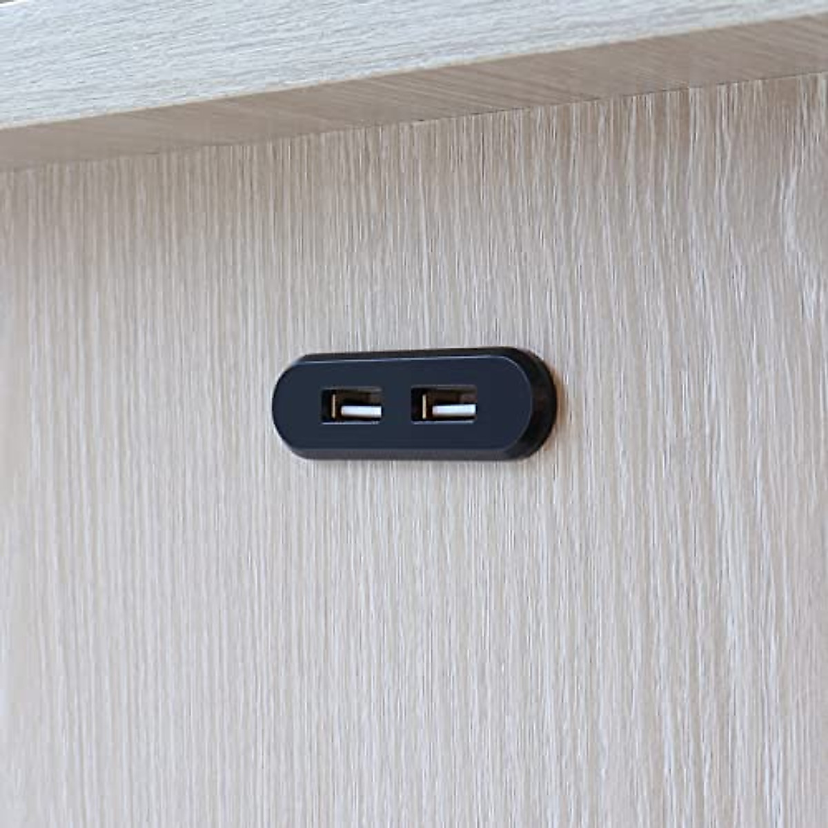 LUSUOWLZ Sideboard Storage Cabinet with USB Charger, Console Table with 2 Tire, Wooden Accent Buffet Cabinet, Console Table for Hallway Living Room & Kitchen…