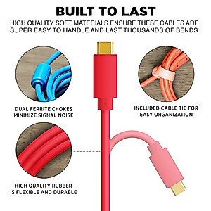 DJ TechTools Chroma Cable: Audio Optimised USB-C to USB-B Cable with 56K Resistance (Black)