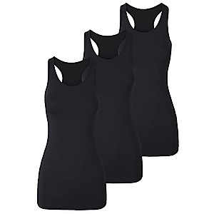 TAIPOVE Long Tank Tops for Women Cotton Layering Racerback Extra Long Camisole Activewear 3packs