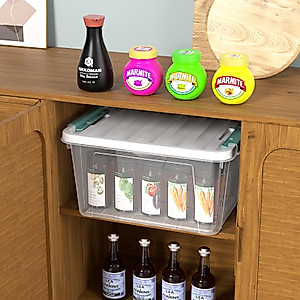 AnnkkyUS 20 Quart Clear Latching Boxes, Plastic Storage Bins with Lids Set of 6