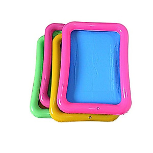 Topwon Inflatable Sand for Kids/Sand Tray/Sand Molds/Inflatable Sand/Portable Sand Tray /Sand Tray Lid (23.6×17.7Inch, Random Color)