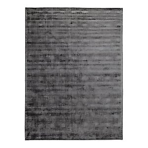 BOWERY HILL 108x144 Transitional Viscose Area Rug in Charcoal