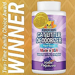 Bodhi Dog Natural Cat Litter Box Odor Eliminator – Best Litter Deodorizer for Strong Urine Odor – Fewer Cat Box Changes – Safe for Kitty Boxes - Violet Potpourri Scent