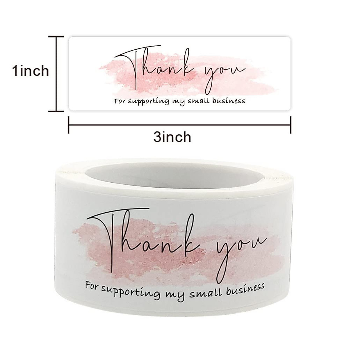240pcs Thank You Stickers Pink, 2 Rolls 3‘’ x 1" Thank You for Supporting My Small Business Stickers Adhesive Small Business Label Stickers Decorative Sticky Label for Cards, Gifts, Bags Boxes