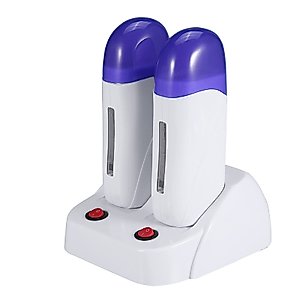 Mini Depilatory Wax Heater, 3Types Portable Cartridge Wax Depilatory Roller Warmer Heater Waxing Body Hair Removal Machine(Double Waxing Heaters)