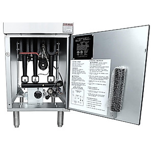 EMPURA 40 lb Freestanding Floor Natural Gas Fryer | Deep Frying with (2) Removable Baskets and (3) Cast-Iron Vertical Burner Tubes for Kitchen Restaurant | 46.50"H x 15.5"W x 30.32"D, Stainless Steel