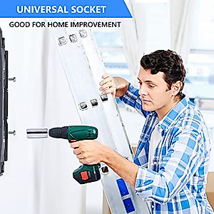 Universal Socket Tools,Professional 7mm-19mm Super Socket Tool Sets with Power Drill Adapter,Stocking Stuffers for Men, Gifts for Men Dad,Including Gift Box and bowknot