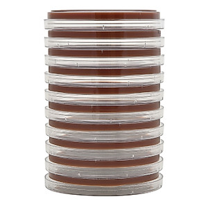 Chocolate Agar, (GC Agar Base with 1 Percent Bovine Hemoglobin and Koenzyme Supplements), for Fastidious Bacteria, 15x100mm Plate, Order by The Package of 10 Plates, by Hardy Diagnostics