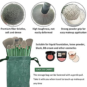 Muhuabeauty 13 pcs Makeup Brushes Set with Beauty Blender, Eyeshadow Brush Set with Cloth Bag and 4 pcs Boxed Sponges for Foundation