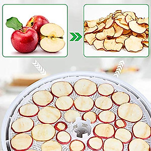Blulu 8 Pieces Round Silicone Dehydrator Sheets, Non-stick Fruit Dehydrator Mats, Reusable Steamer Mat Mesh Sheet for Fruit Dryer