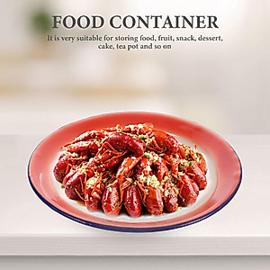 Hemoton 9 pcs Vintage Enamel Plate Fruit Plate Enamel Fruit Platter Vintage Salad Plate Enamel Washing Platter Vintage Enamelware Serving Platter Random Pattern