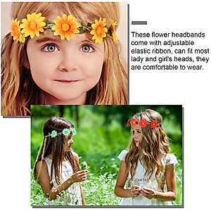 Bememo 12 Pieces Multicolor Lady Girl Fashion Flower Crown Floral Garland Headbands for Festival Wedding Party