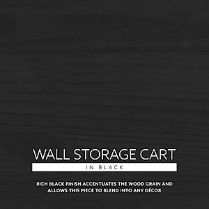 Linon Rolling Storage Corinne Cart, Six Wide Drawers, Black Wide