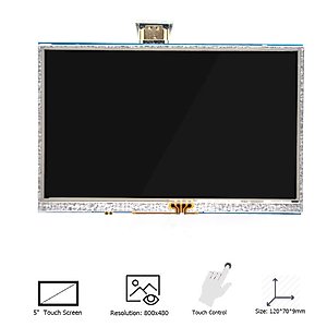 Padarsey 5 inch Touch Screen 800x480 TFT LCD Display HDMI Interface Supports Raspberry Pi 2B 3B 3B+ BB Black, Banana Pi Windows 10 8 7