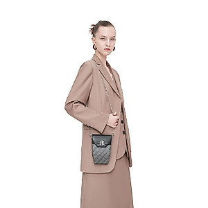 JW PEI FEI Chain Phone Case Women Mini Leather Phone Crossbody Bags (Brown)