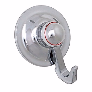 Suction Cup Hook Holder - Super Suction - Set of 2 Chrome Finish - Easy push-button installation