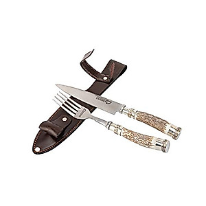 Knife & Fork Set with deer handle traditional made in Argentina Gaucho knife Steak Sets