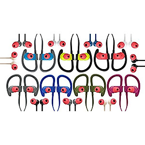 12pcs (DF-3sz) Siren Red S/M/L Double Flange and Round Replacement Adapters Eartips Earbuds Compatible with BeatsX, Powerbeats 3 2 1, and Urbeats 3 Earphones Headphones