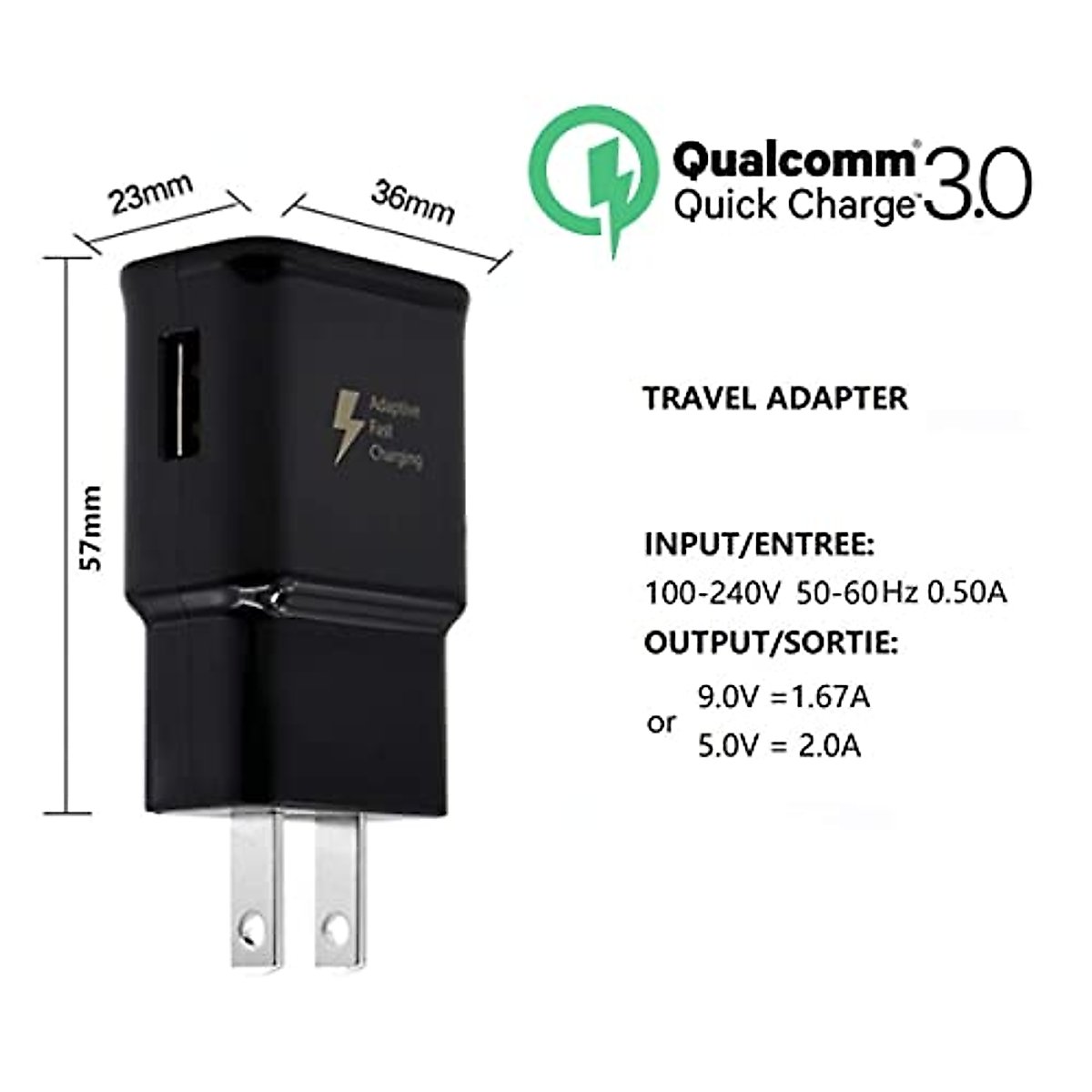 Samsung Charger Fast Charging with USB Type C Cable for Samsung Galaxy S9/S9 Plus/S8/S8 Plus/S10/S10e/S10 Plus/Note 8/Note 9/Note 10/Note 20/A13/A03s/A20/A30/A31/A32/A50/A51/A52/A53/S20/S21/S22 Ultra