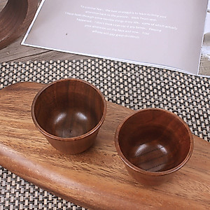 Wooden Cup, 4Pcs Wooden Cup 75ml Natural Wood Healthy Safe Nontoxic Retro Style Heat Insulation Wooden Tea Cups