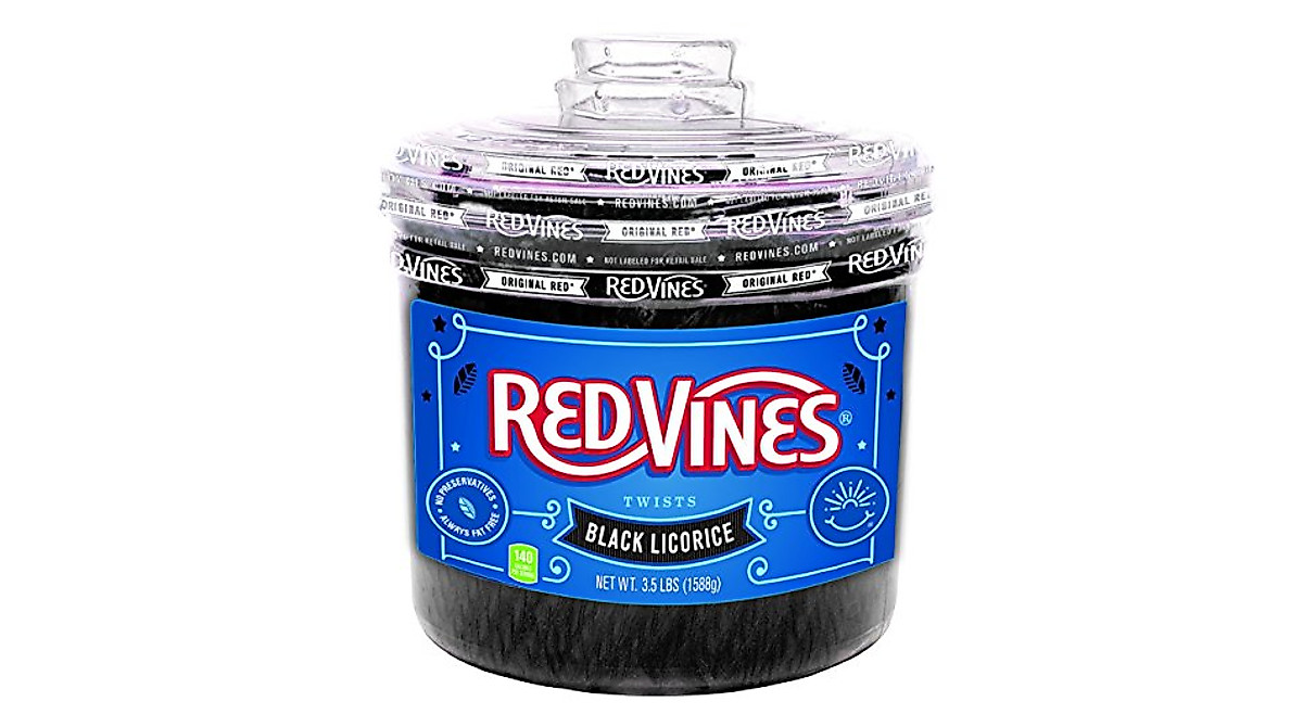 Red Vines Twists, Black Licorice Flavor, 3.5LB Bulk Tub, Old Fashioned ...