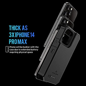 ZEROLEMON Battery Case for iPhone 14 Pro Max, 10000mAh Wireless Charging Supported, RuggedJuicer Portable Extended Battery Charger Cover with Rugged Case for iPhone 14 Pro Max 2022