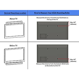 VIVO Steel Speaker Mount Designed for Sonos Arc Soundbar, Above or Below Wall Mounted TV, Fits VESA Widths up to 600mm, Black, MOUNT-SONOS3T